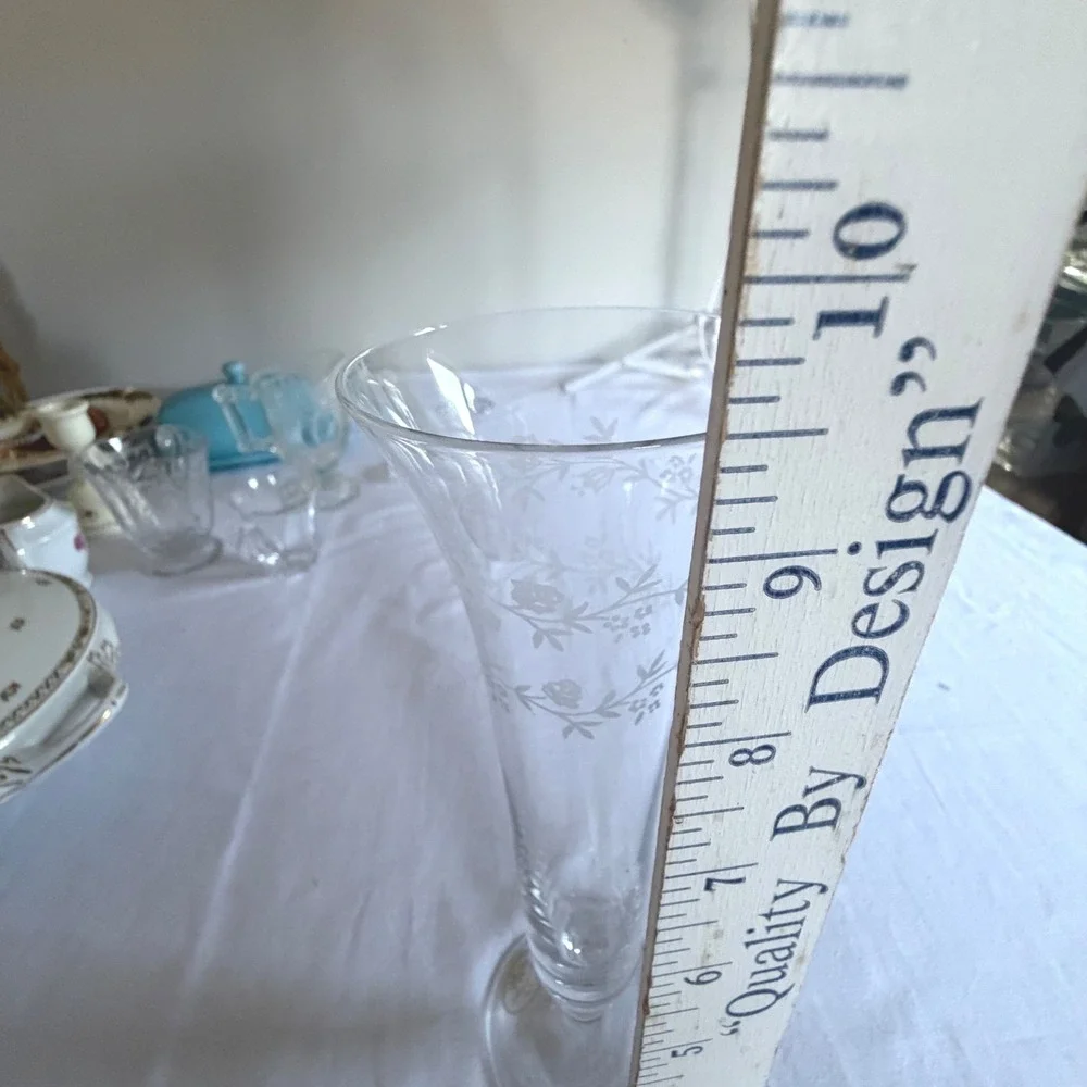 Laura Ashley | Accents | Laura Ashley Etched Glass Bud Vase Floral Vine ...